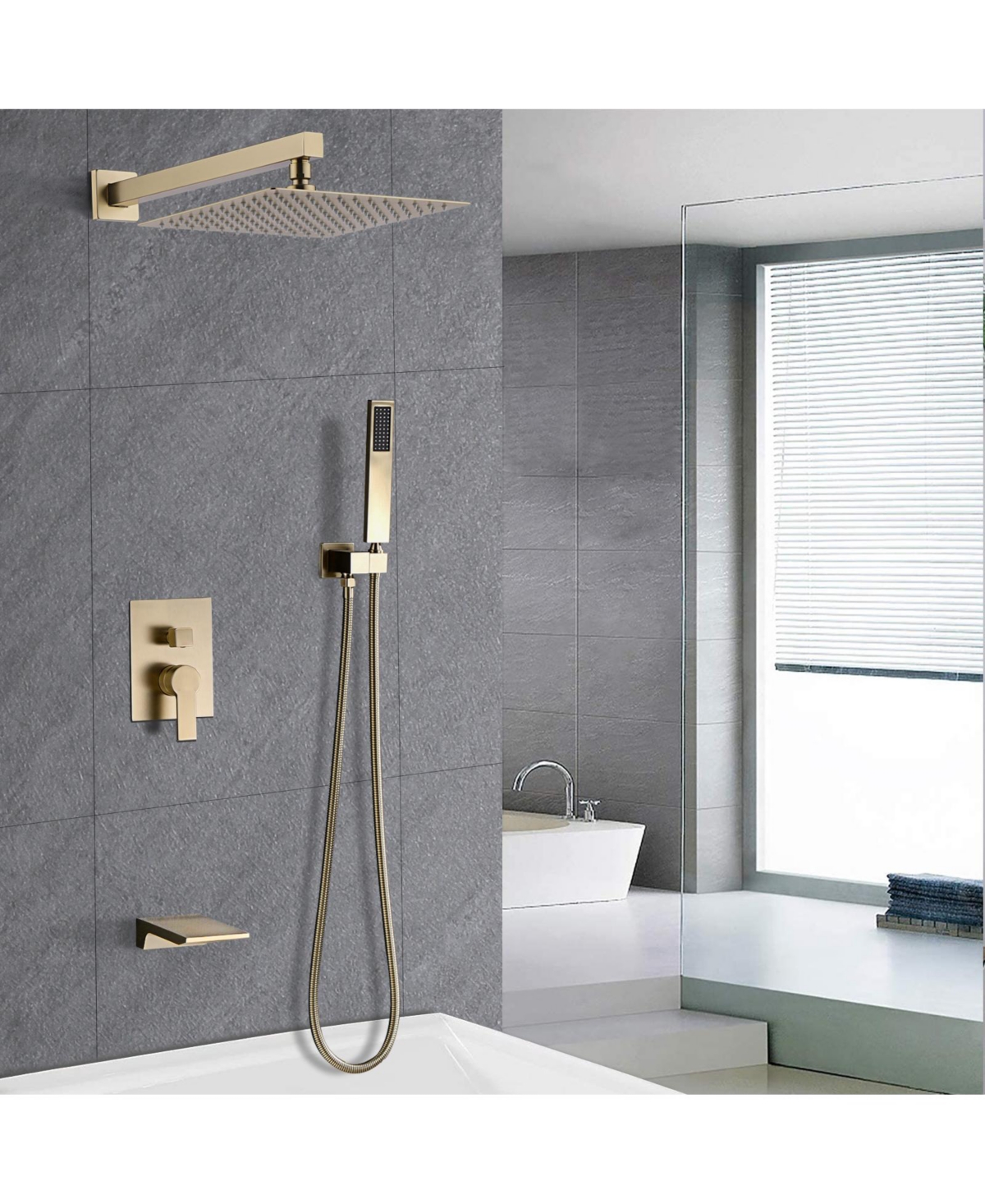 Click here for Busdays Brushed Luxury Shower System  Rain Shower... prices