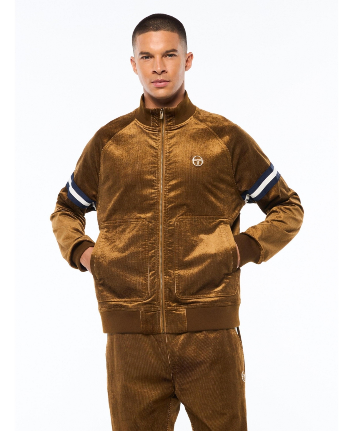 Click here for Sergio Tacchini Mens Cordurato Track Jacket - Bron... prices