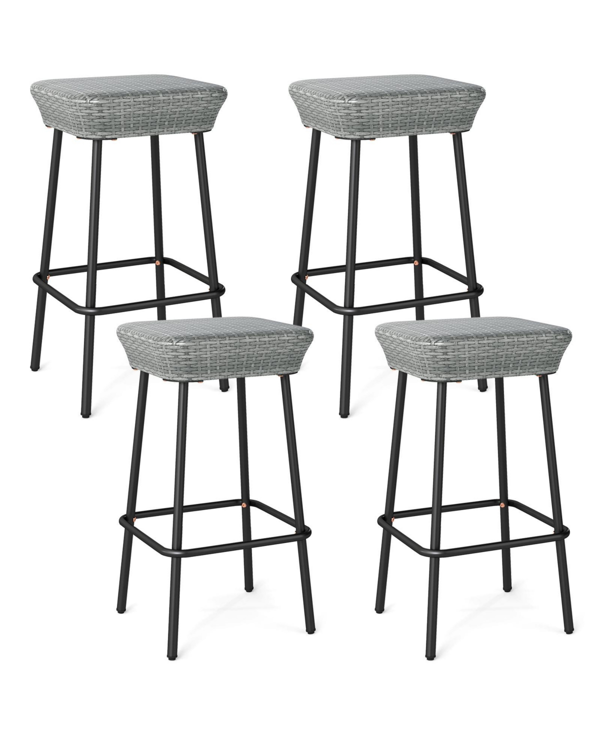 Click here for Gymax 29.5 Metal Bar Height Stools Set of 4 w/ Rat... prices