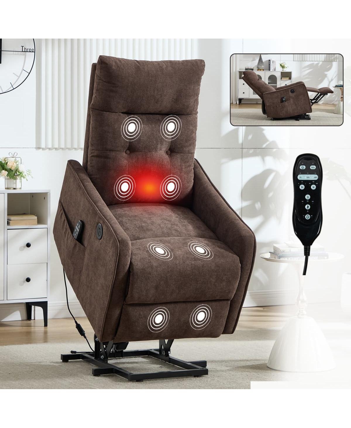 Click here for Maison Boucle Chenille Power Lift Recliner Chair f... prices