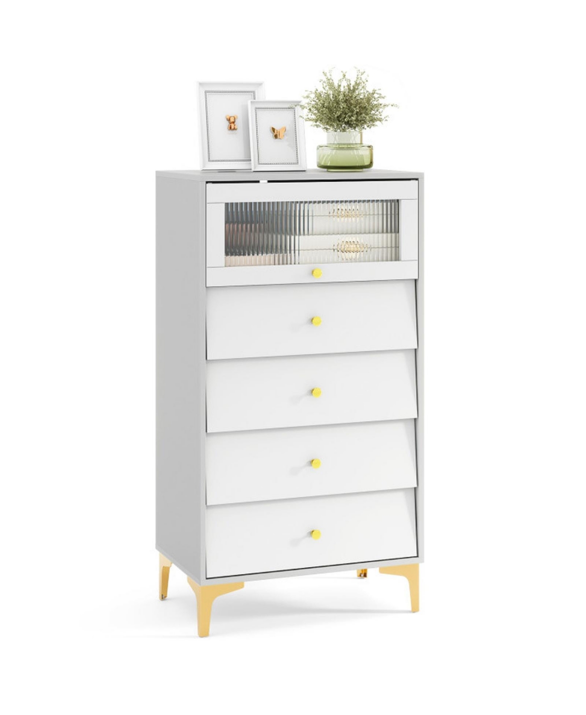 Click here for Gouun 4-Drawer Modern Storage Cabinet with Fluted... prices