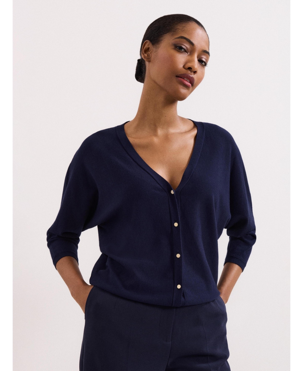 Click here for Phase Eight Womens Cristine V-Neck Cardigan - Dark... prices