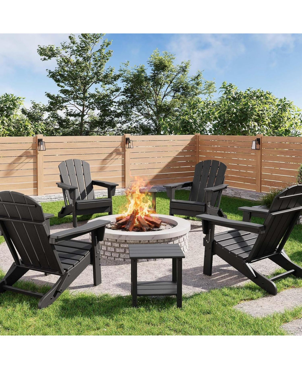 Click here for gaomon Set of 4 Folding Adirondack Chairs with 2 S... prices