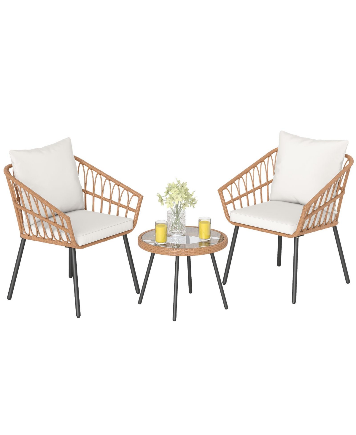 Click here for Sugift 3 Piece Patio Bistro Set with Heavy Duty Me... prices