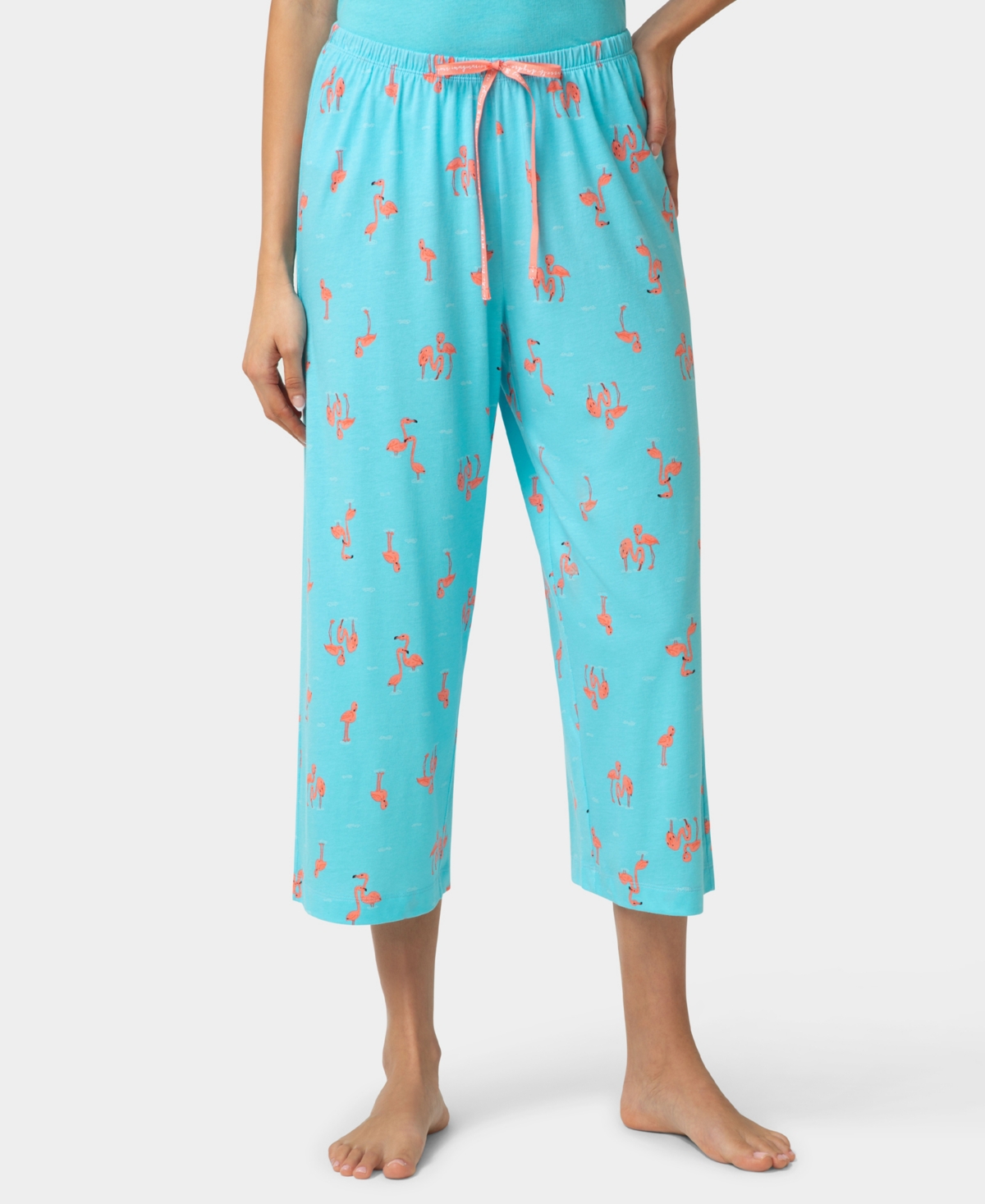 Click here for Hue Womens Printed Capri Mid-Rise Pants - Blue Fla... prices