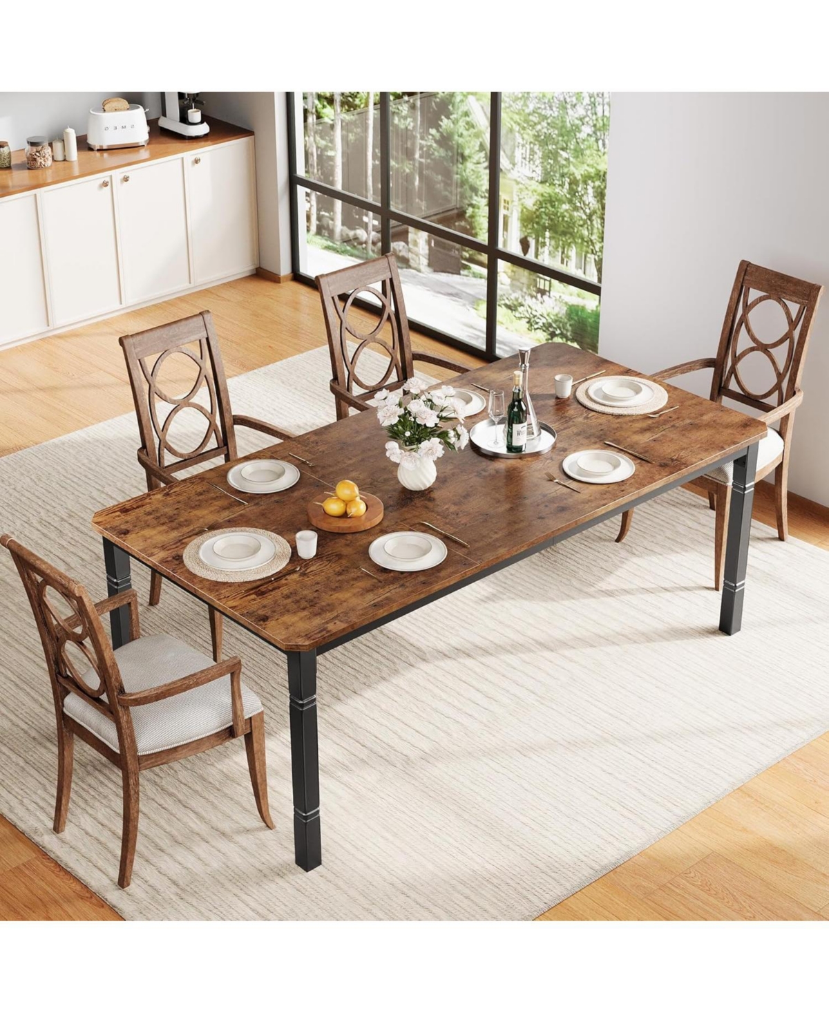 Click here for gaomon 79 Industrial Dining Table for 6â8  Recta... prices