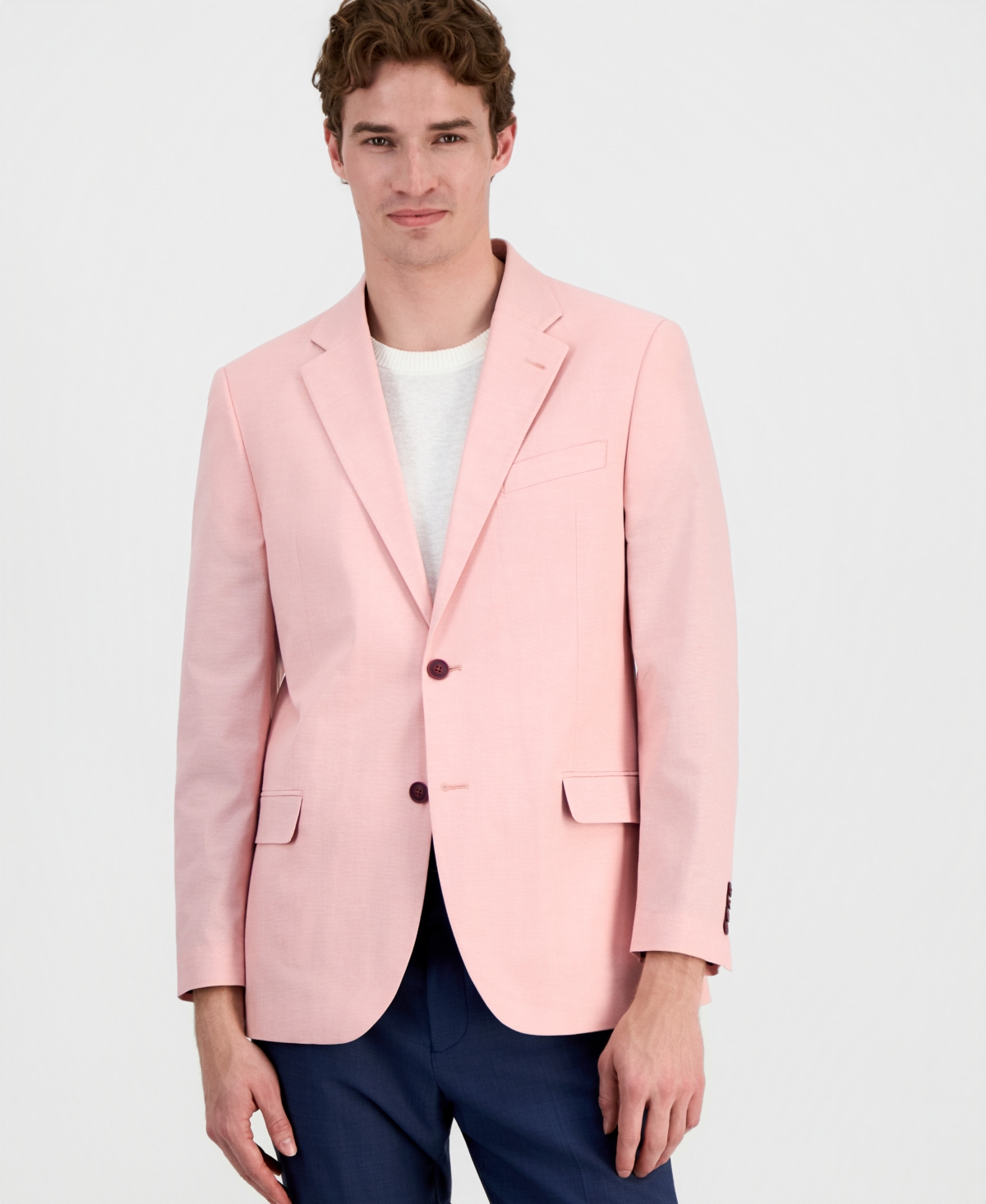 Click here for Nautica Mens Modern-Fit Chambray Sport Coat - Pink prices