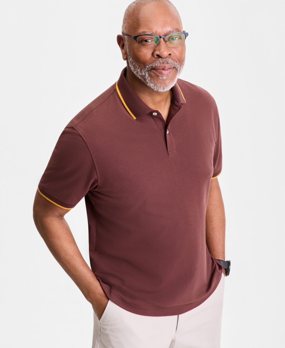 Click here for Club Room Mens Regular-Fit Tipped Performance Polo... prices