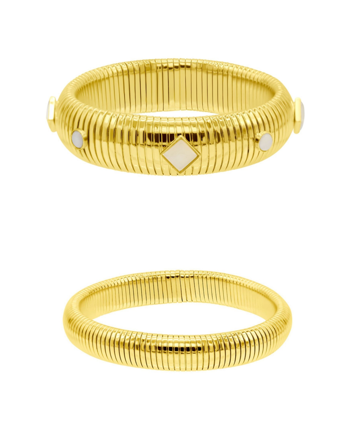 Click here for Adornia Gold 2-Piece Coil Bangle Bracelet Set - Go... prices