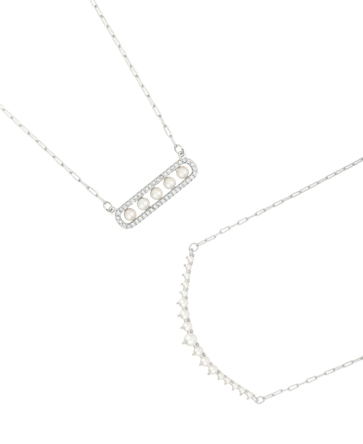 Click here for Adornia Silver 2-Piece Pearl Necklace Set - White prices