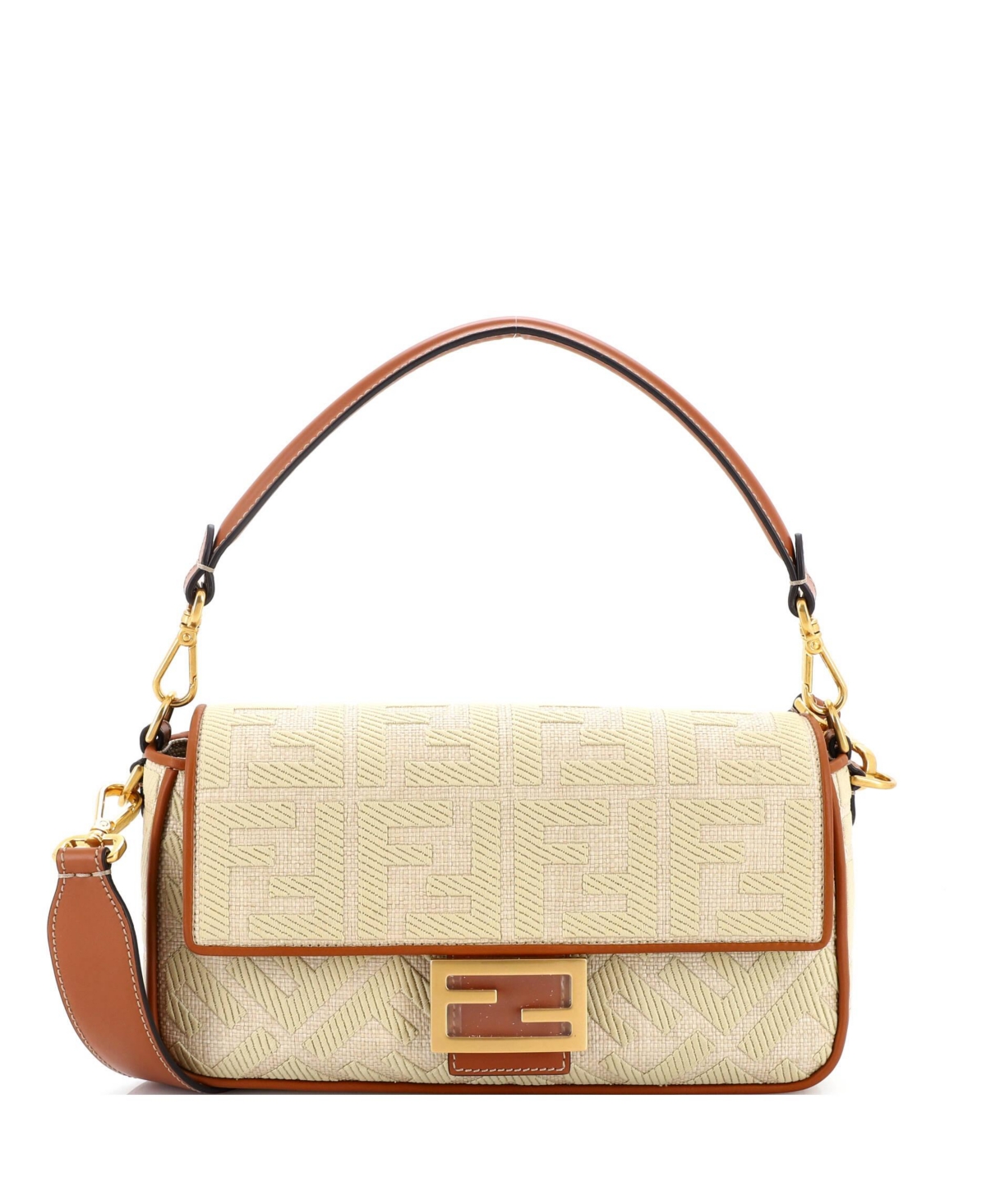 Click here for Pre-Owned Fendi Medium Baguette Nm Bag Zucca Embro... prices