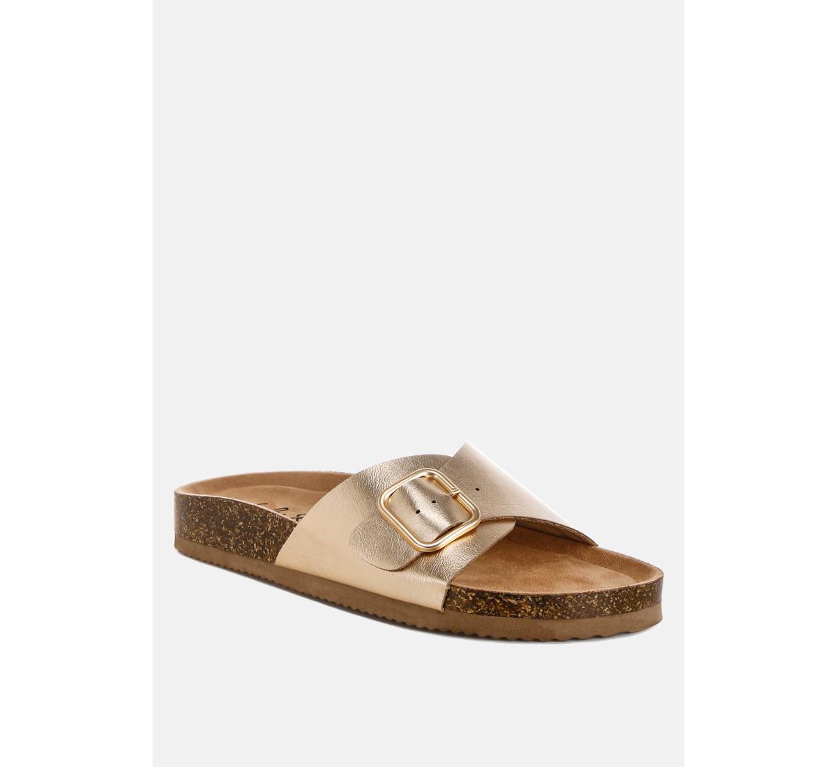 Click here for London Rag Womens Uvaria Metallic Slip-On Sandals... prices
