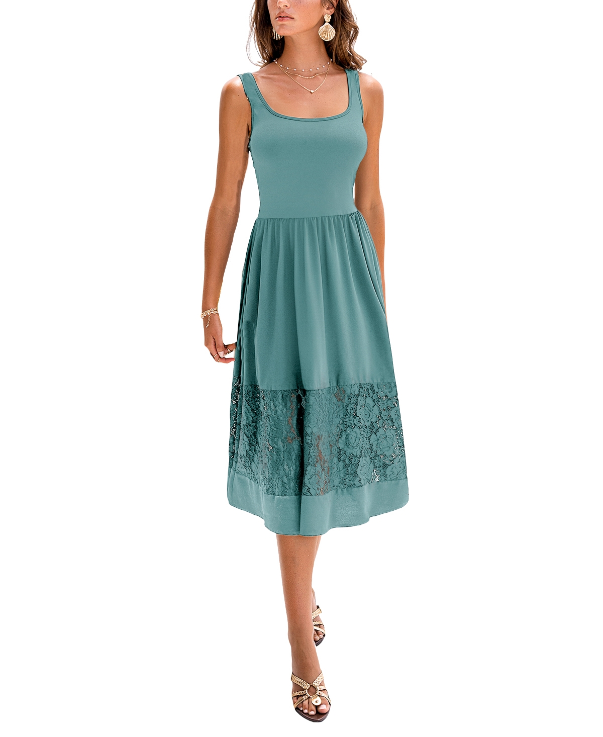 Click here for Cupshe Womens Pretty Big Deal Black Midi Beach Dre... prices