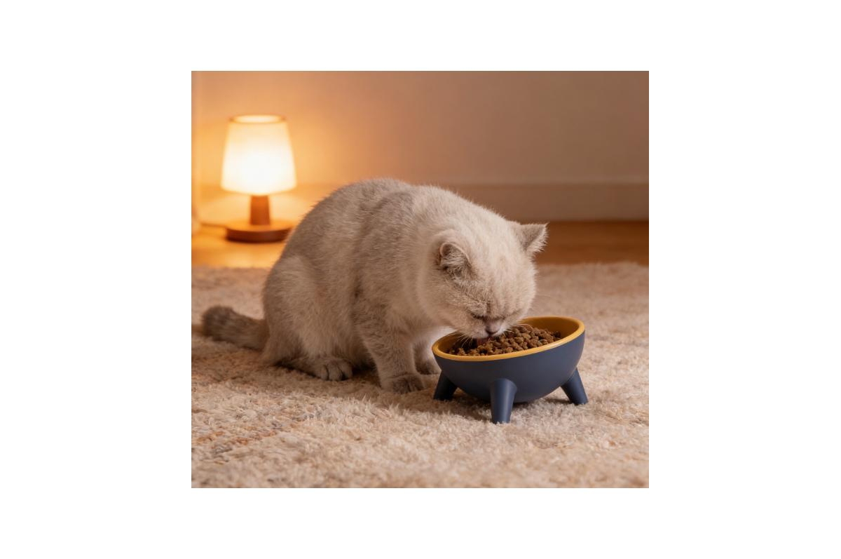 Click here for Zeus and Ruta Tilted Elevated Cat Bowl with Backfl... prices