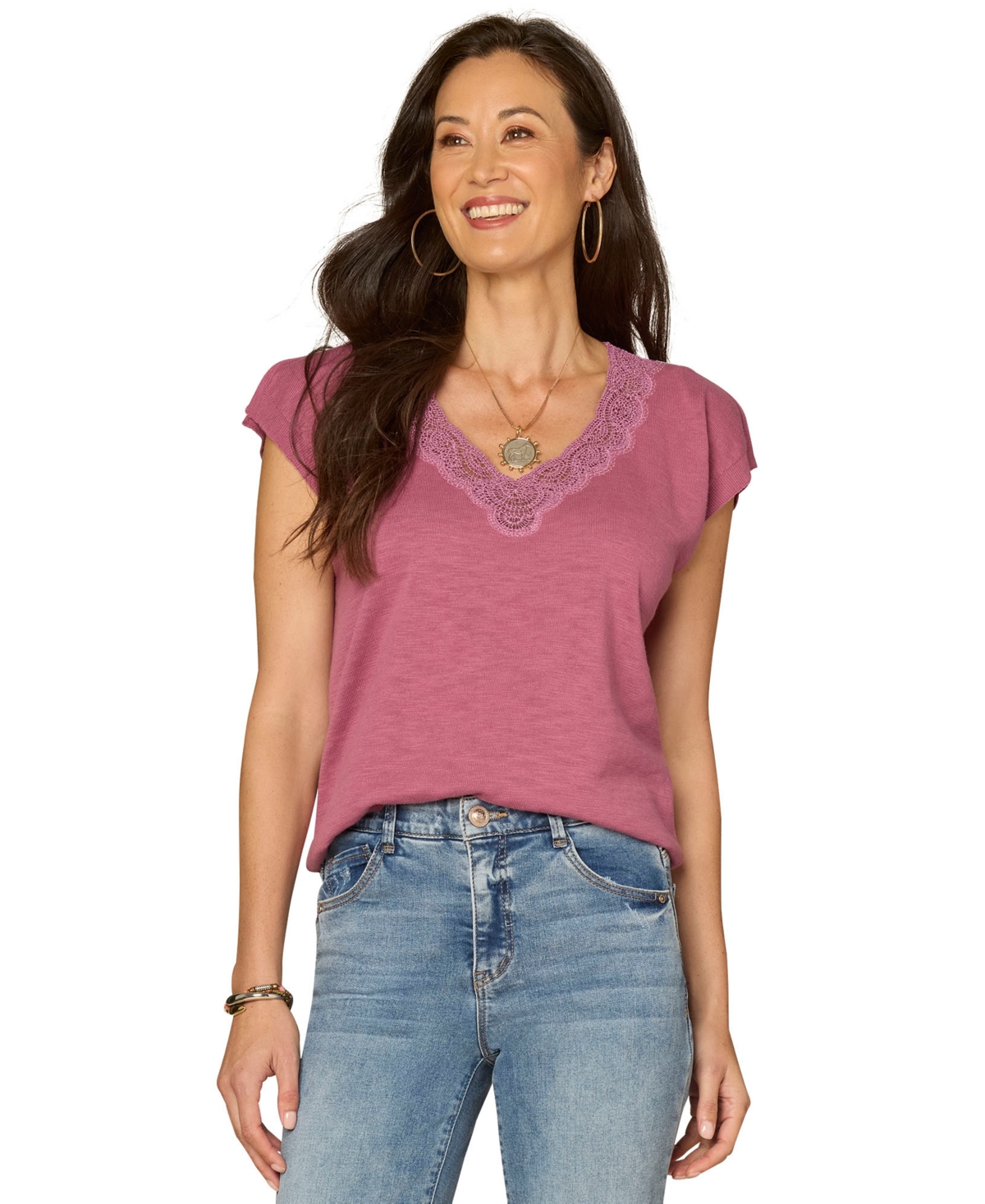 Click here for Democracy Petite V-Neck Short-Sleeve Sweater - Wil... prices