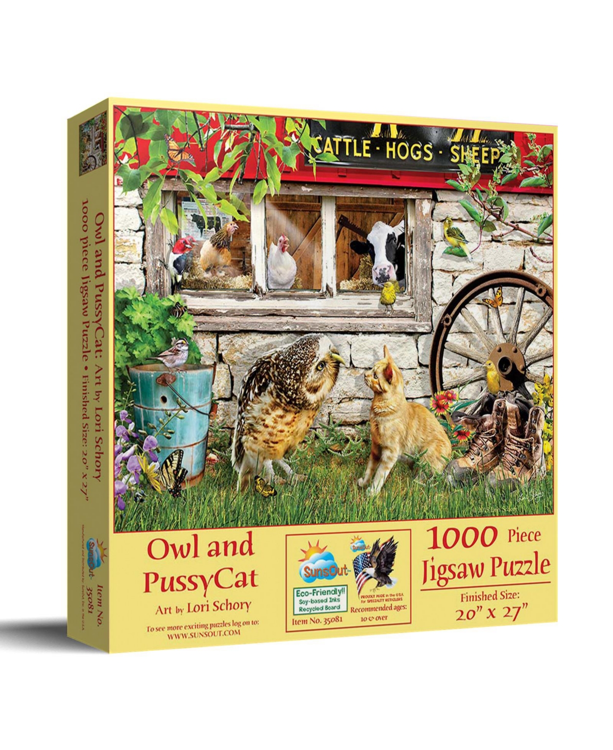 Click here for SunsOut Owl and Pussycat 1000 piece Jigsaw Puzzle... prices