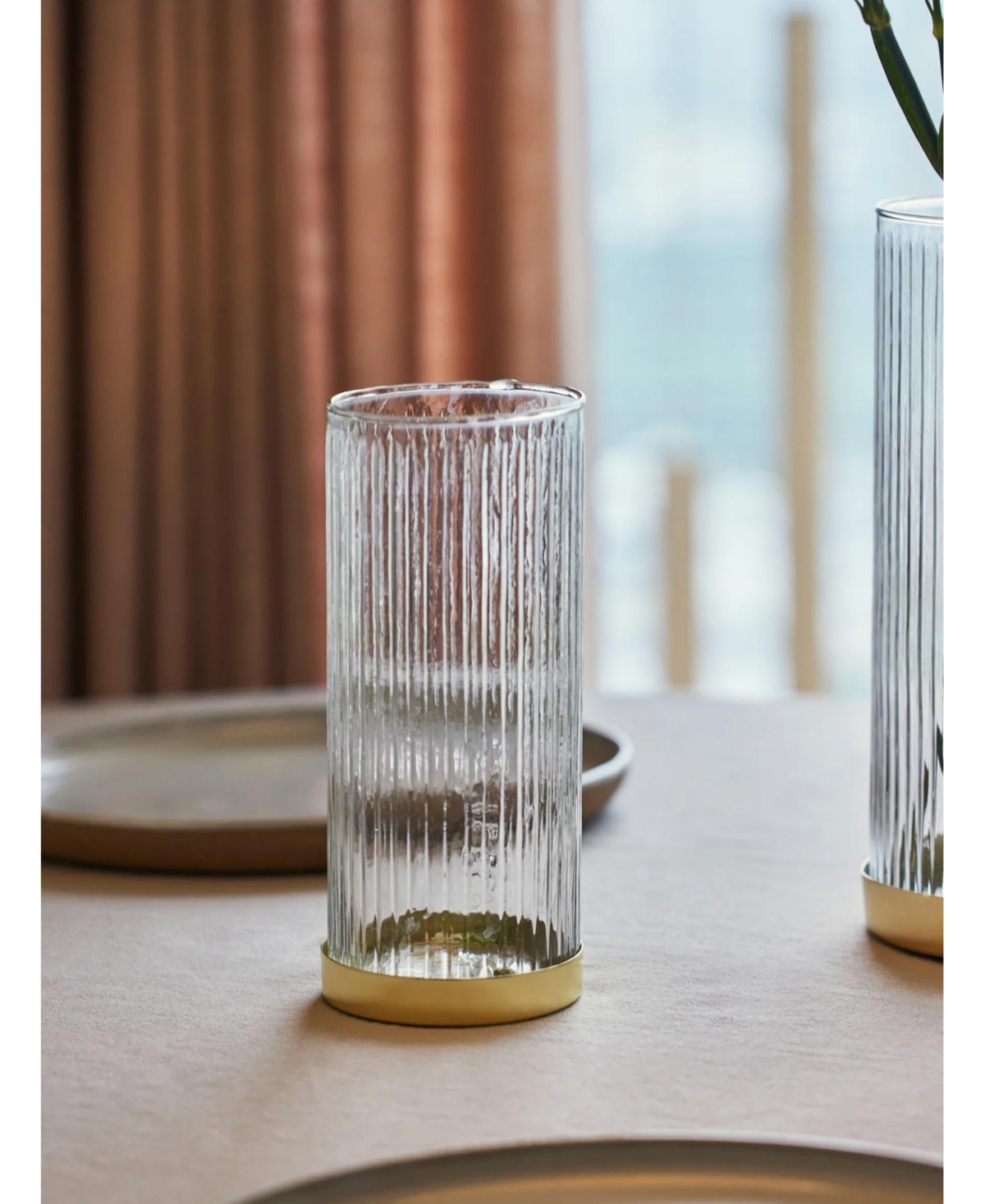Click here for Fleck  Fluted Glass Vase/Planter - Gold prices