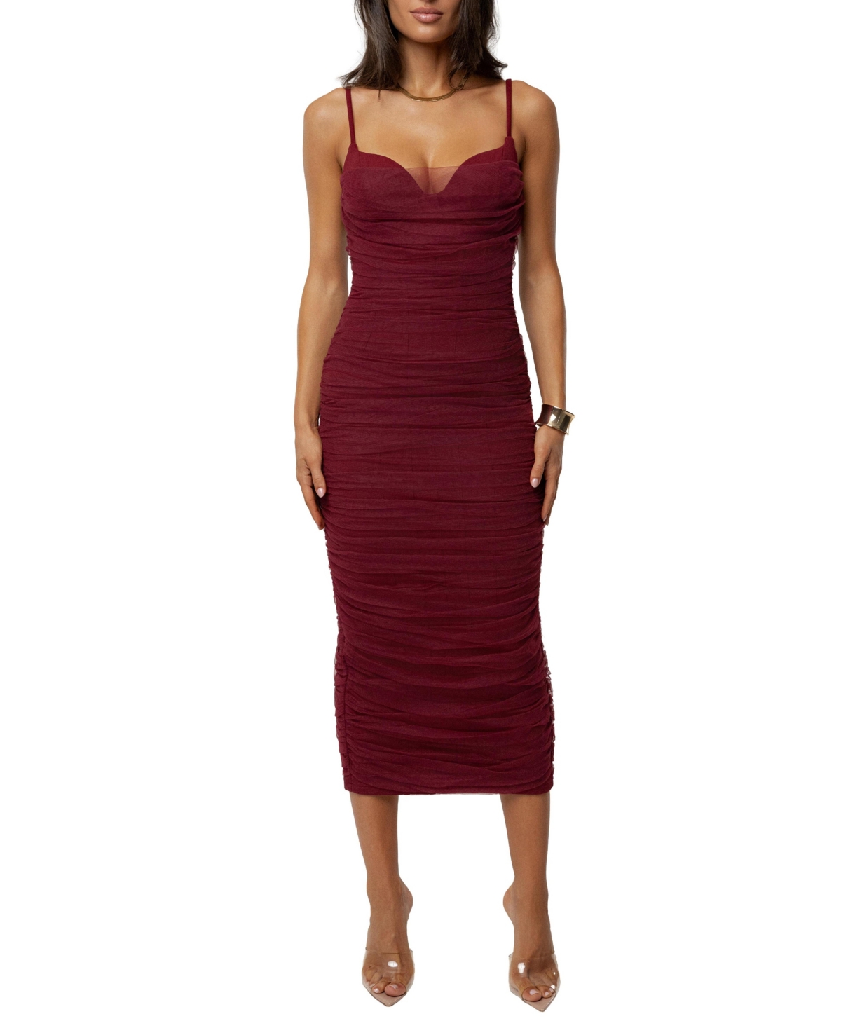 Click here for Jluxlabel Womens True Form Midi Dress - Red prices
