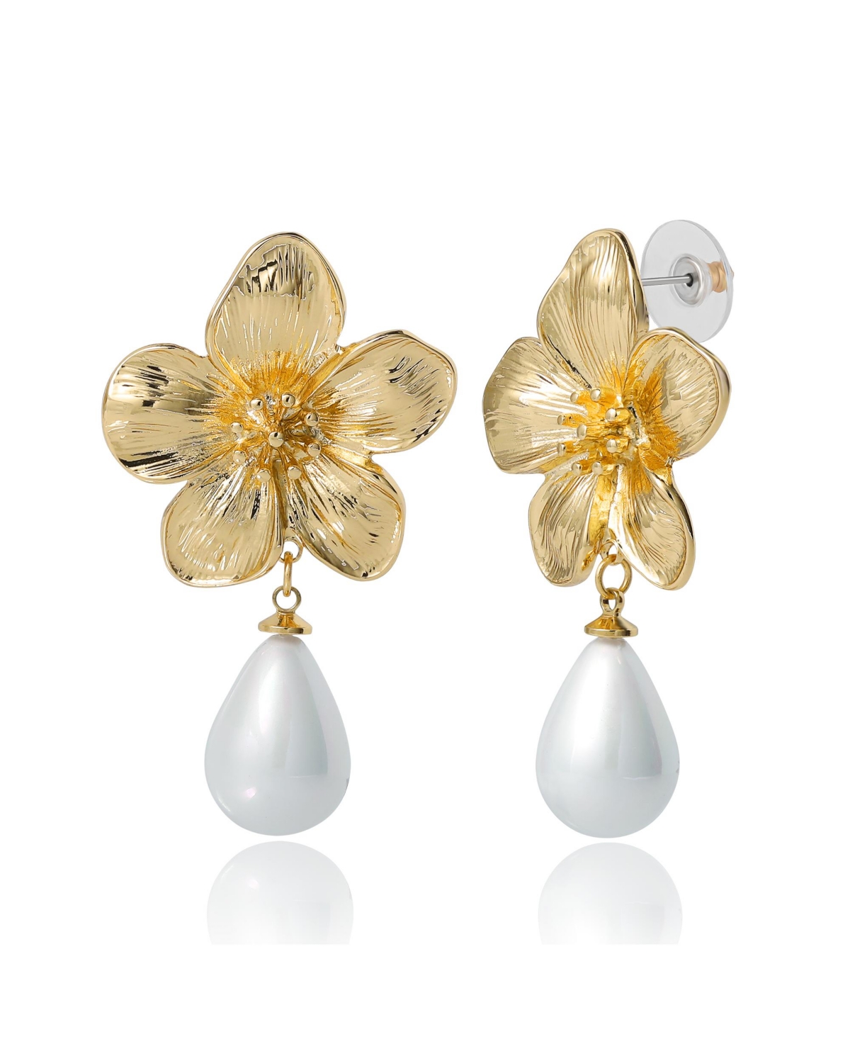 Click here for Jessica Simpson Flower Earrings with Dangling Faux... prices