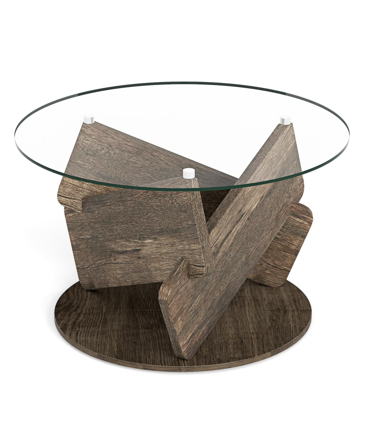 Click here for Sugift Round Glass Coffee Table with Tempered Glas... prices
