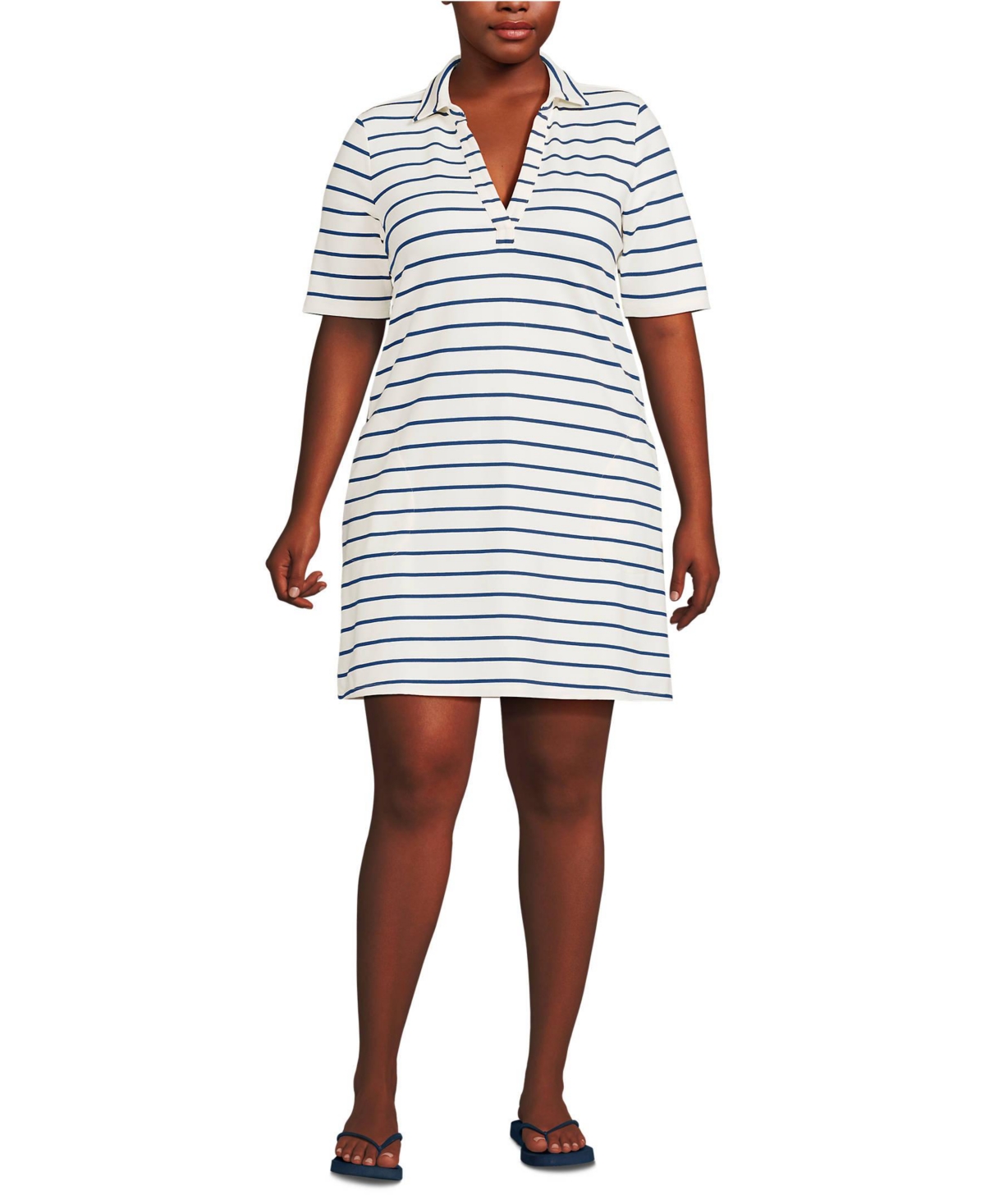 Click here for Lands End Plus Size Starfish Elbow Sleeve Polo Dre... prices