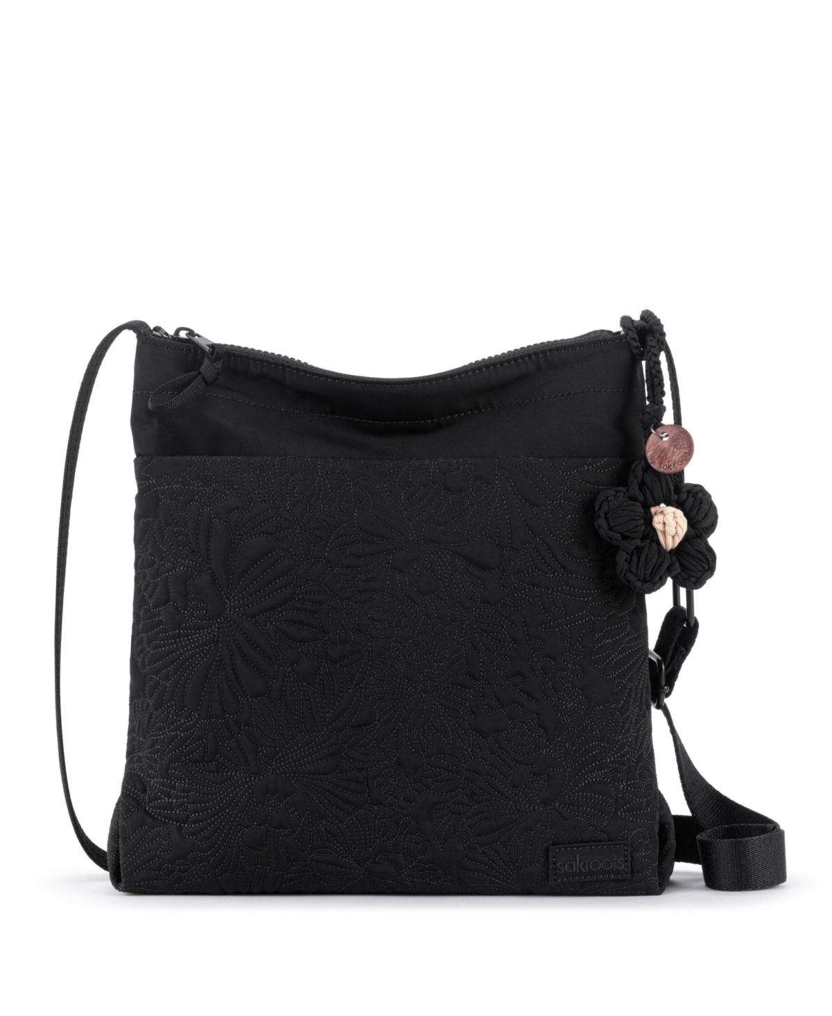 Click here for Sakroots Womens Banyan Crossbody - Black flower bl... prices