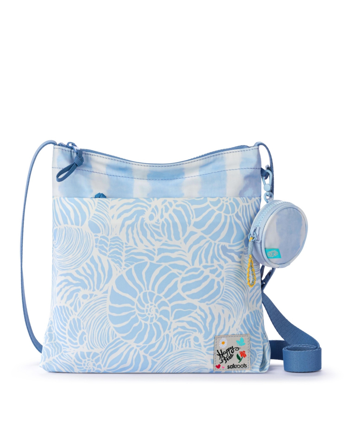 Click here for Sakroots Womens Banyan Crossbody - Blue aura seash... prices