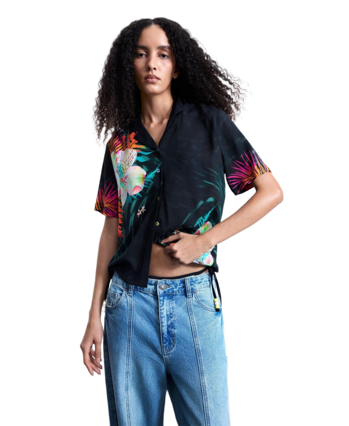 Click here for Desigual Womens Tropical shirt - Black prices
