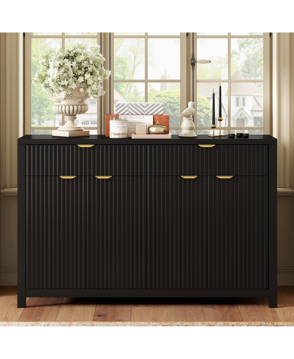 Click here for Rainsken Modern Fluted Sideboard Buffet Cabinet  W... prices