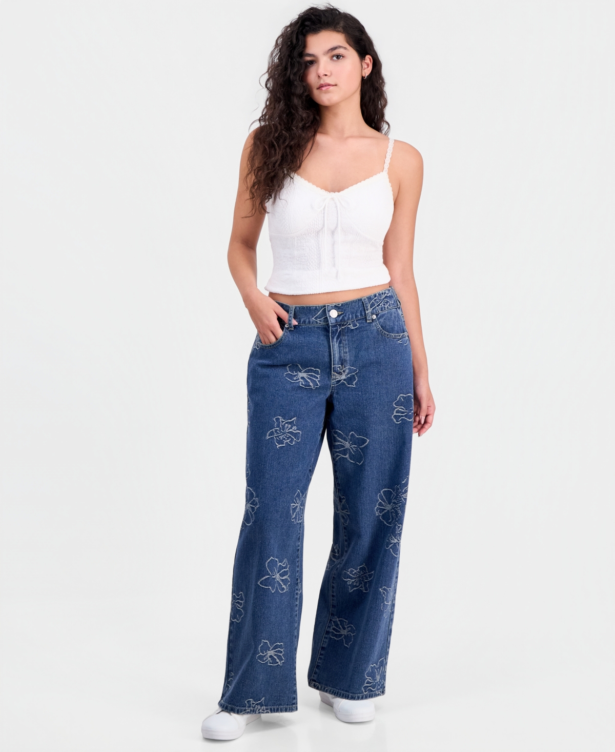 Click here for Project Indigo Juniors Allover Hibiscus Wide-Leg J... prices