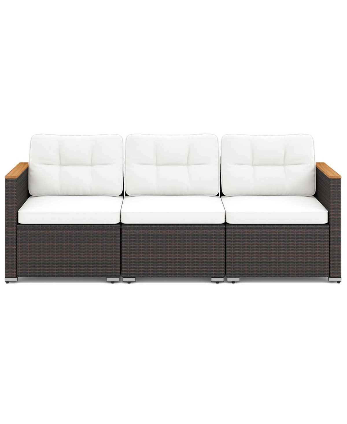 Click here for Gouun 3-Seat Outdoor Wicker Patio Sofa with Deep S... prices