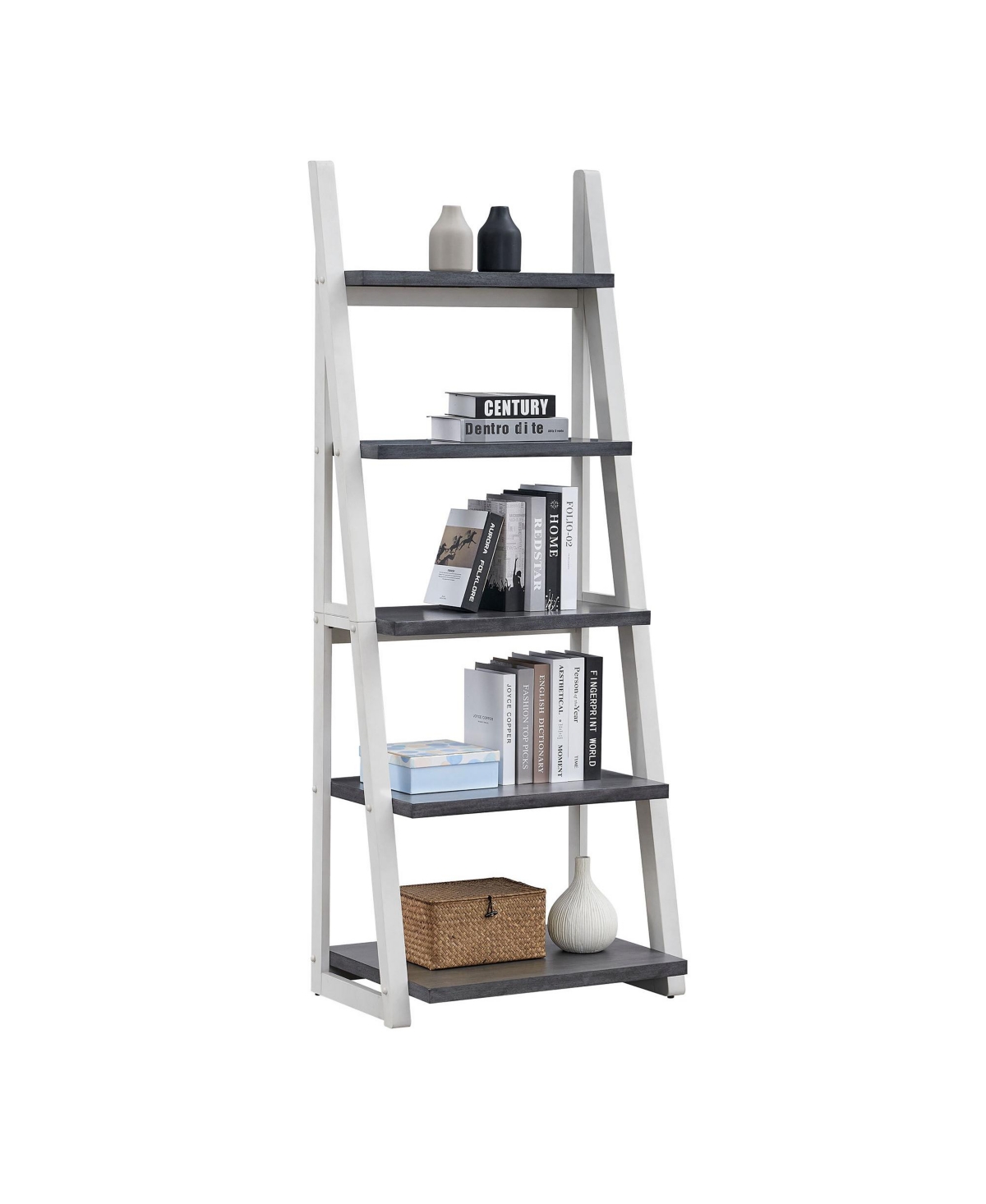 Click here for Rainsken Ladder Bookshelf -Tier Rubber Wood Frame... prices