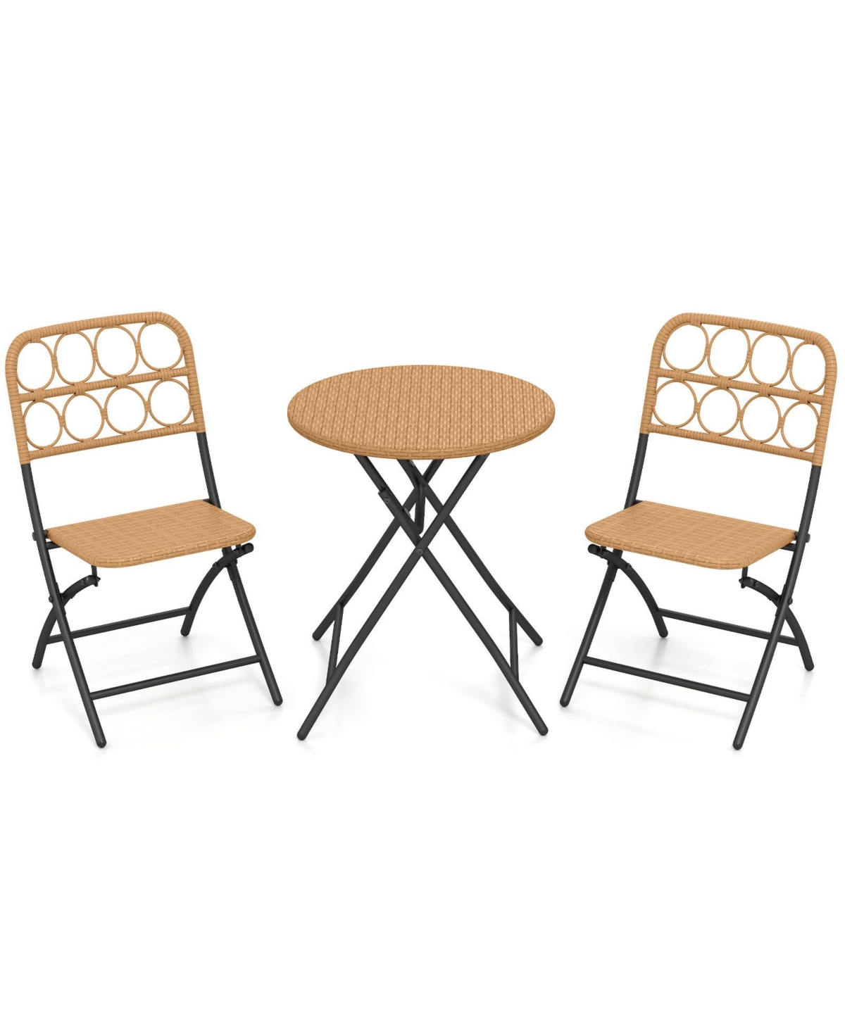 Click here for Sugift 3 Piece Folding Patio Bistro Set with Round... prices