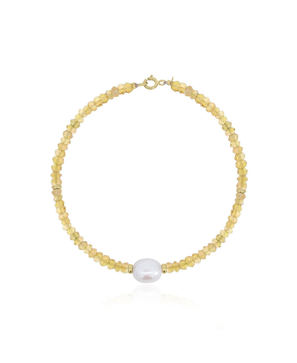 Click here for The Lovery Citrine Bead Pearl Bracelet 14K Gold -... prices