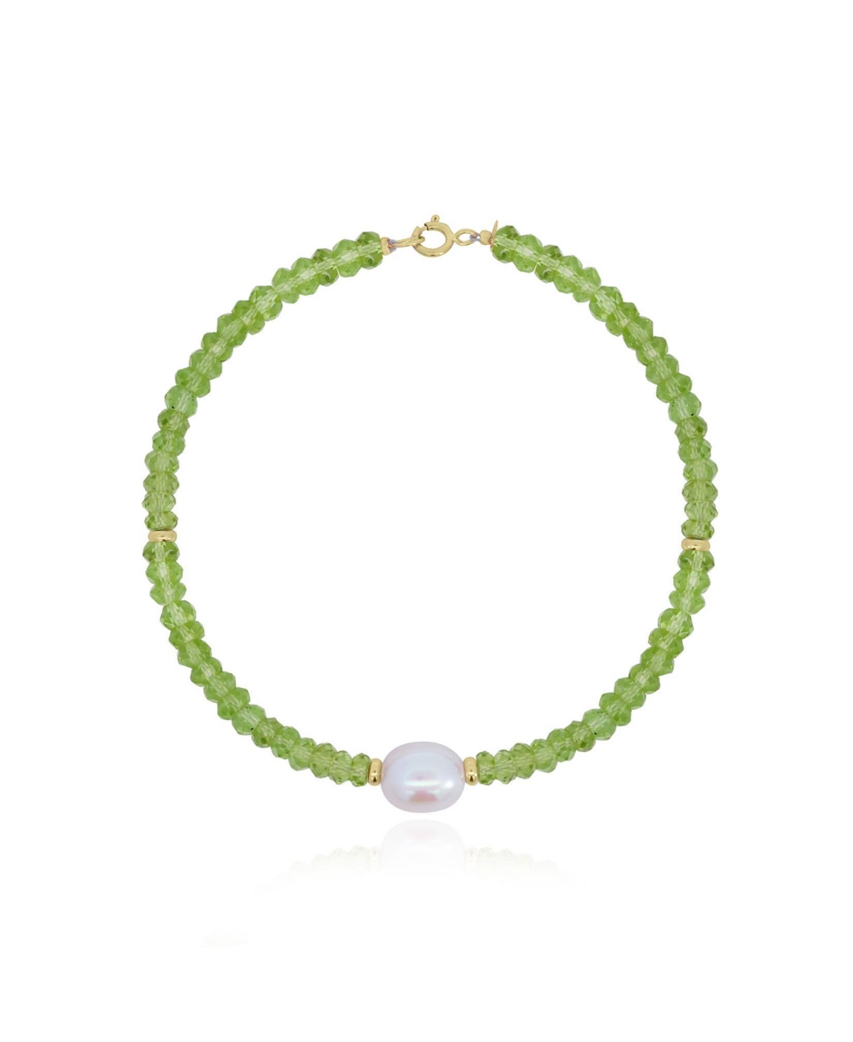 Click here for The Lovery Peridot Bead Pearl Bracelet 14K Gold -... prices