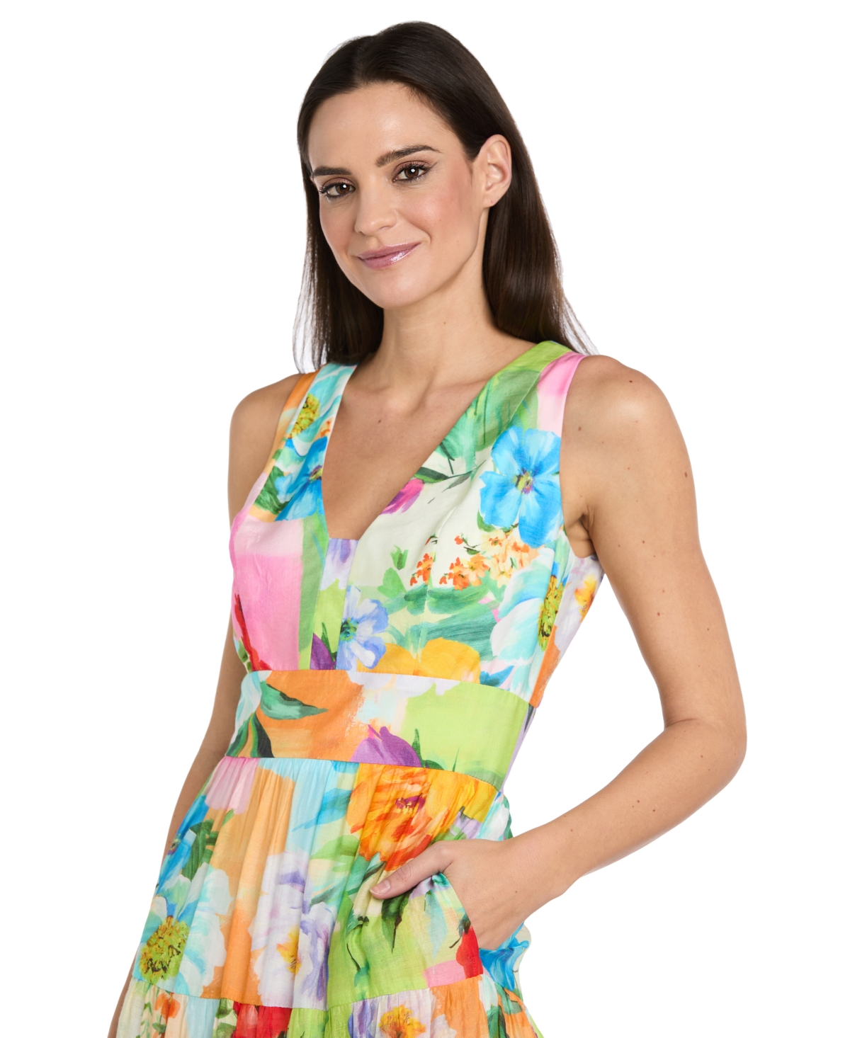 Click here for Rm Richards Womens Printed Fit-and-Flare Gauze Mid... prices