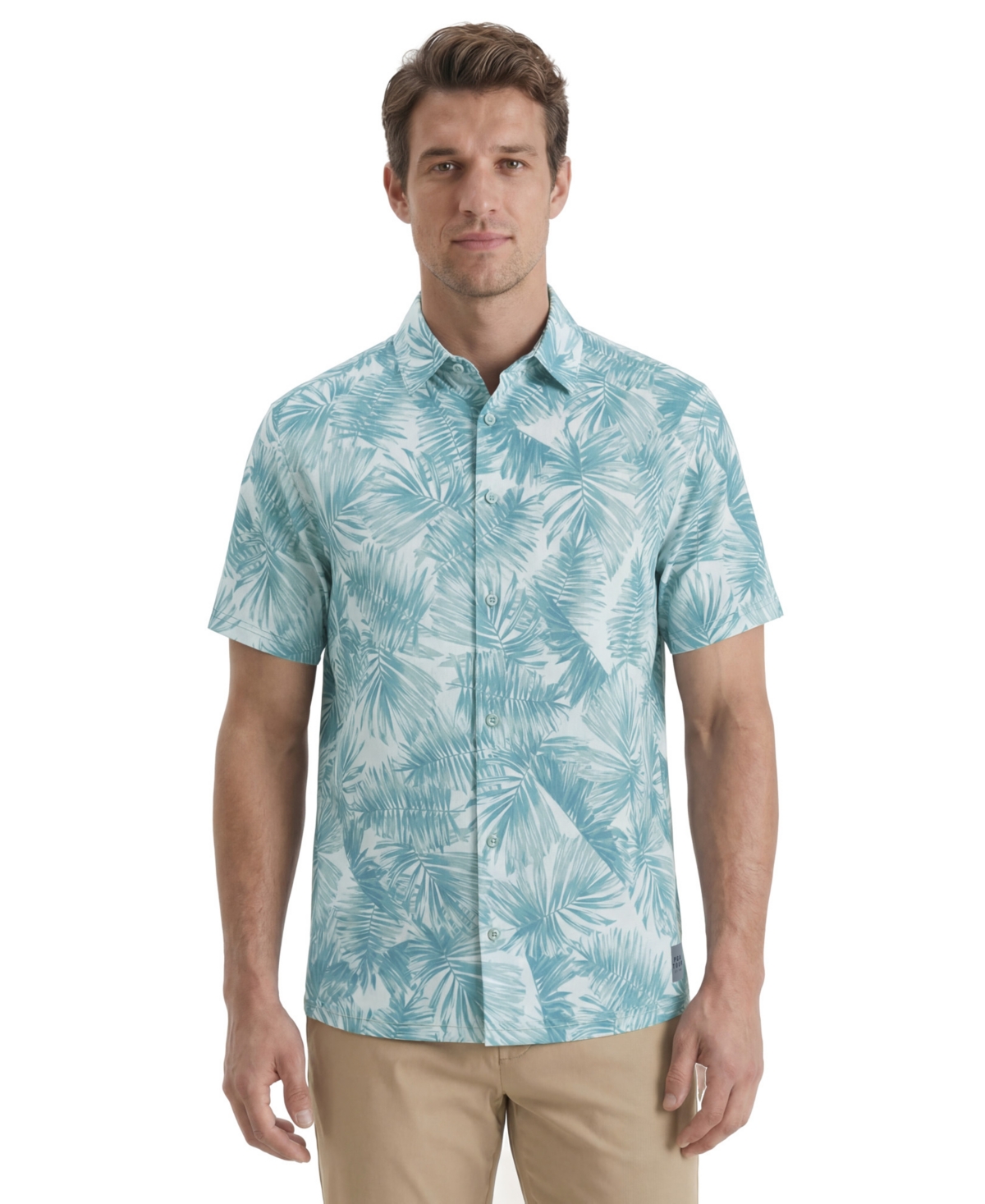 Click here for Pga Tour Mens Shadow Palm Print Golf Shirt - Starl... prices