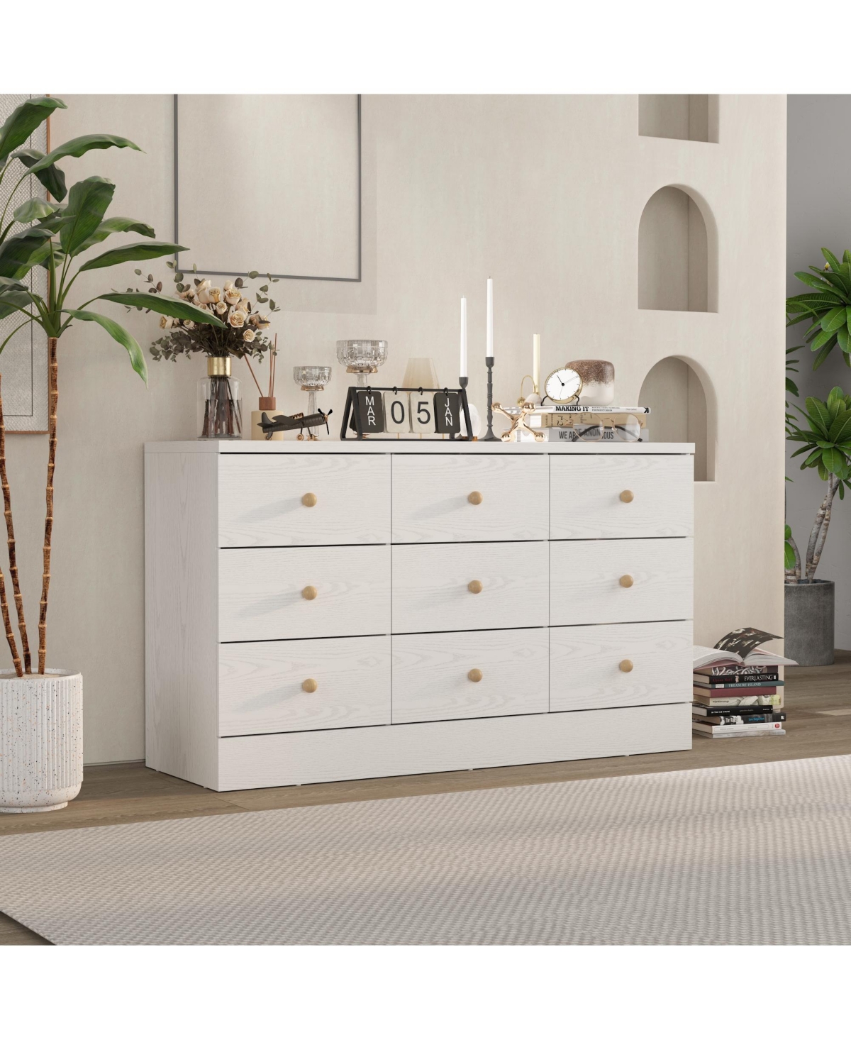 Click here for Famapy Elegant Dresser With 9 Drawers - White prices