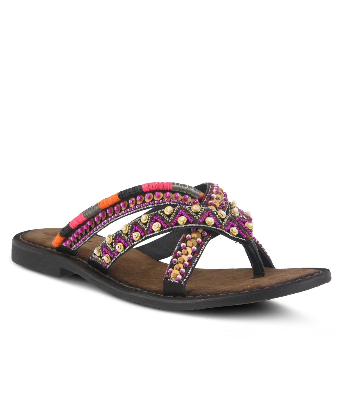 Click here for Azura Womens Spring Step Triage Flat Sandal - Blac... prices