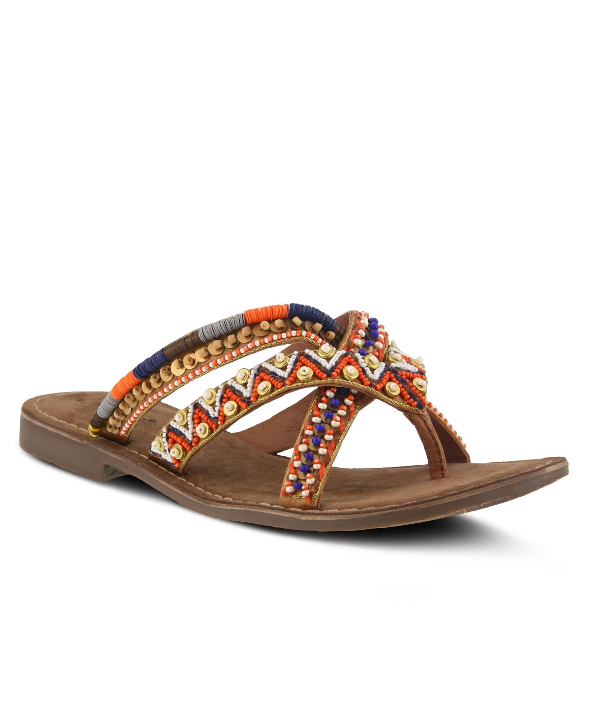 Click here for Azura Womens Spring Step Triage Flat Sandal - Tan prices