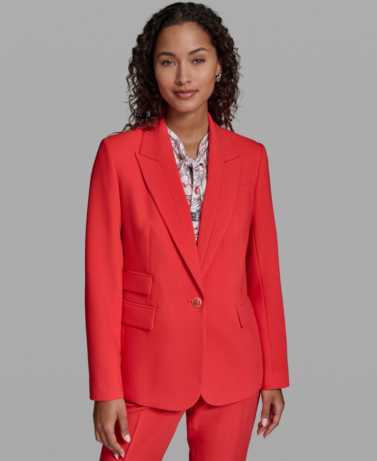 Click here for Karl Lagerfeld Paris Womens Notch Lapel Woven Jack... prices