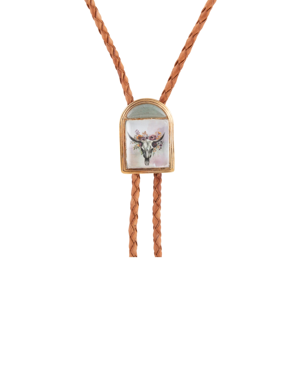 Click here for Barse Steer Skull Green Aventurine Golden Leather... prices