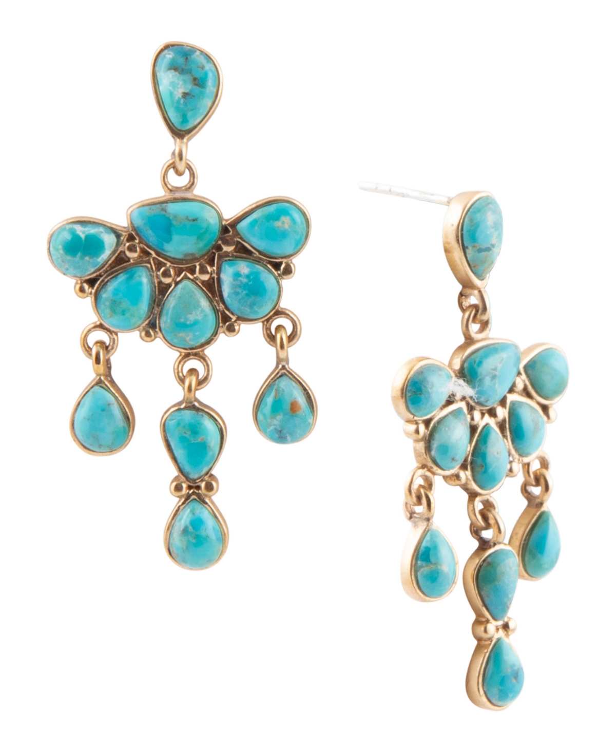Click here for Barse Durango Blue Turquoise Golden Chandelier Ear... prices
