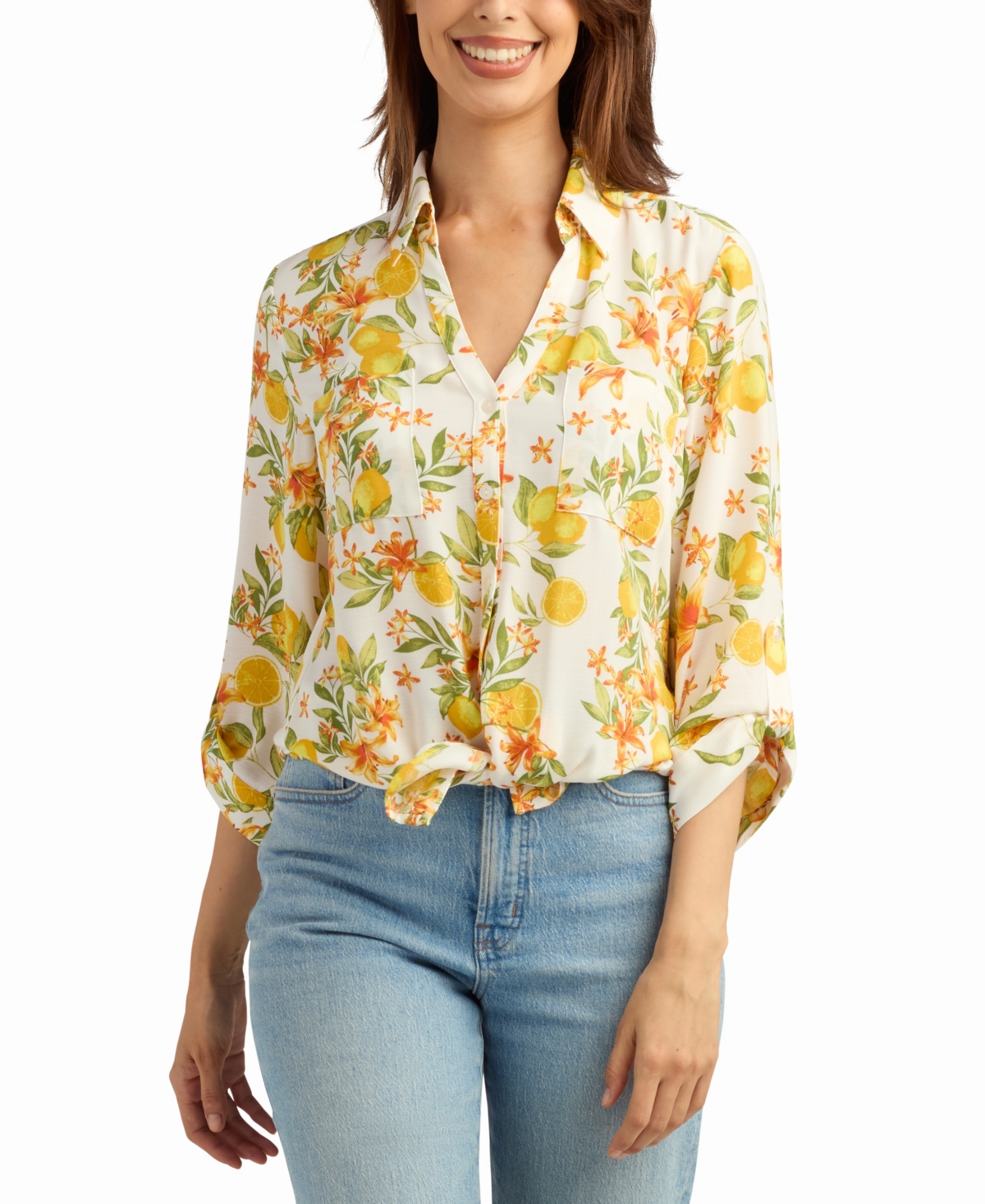 Click here for Bcx Womens Printed Collared Neck Shirt - Pat H prices