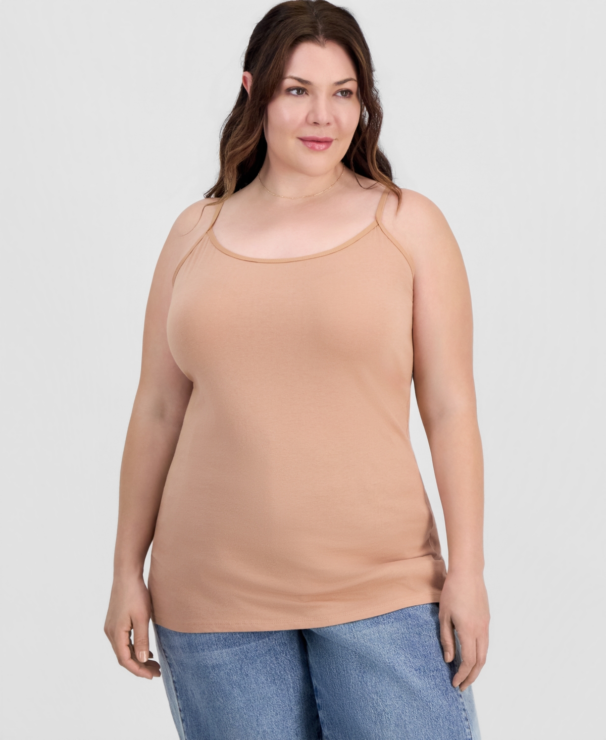Click here for Aveto Trendy Plus Size Tank Top - Tawny Brown prices