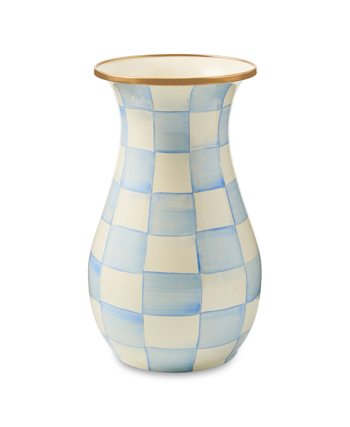 Click here for MacKenzie-Childs Sky Check Tall Vase - Sky Blue prices