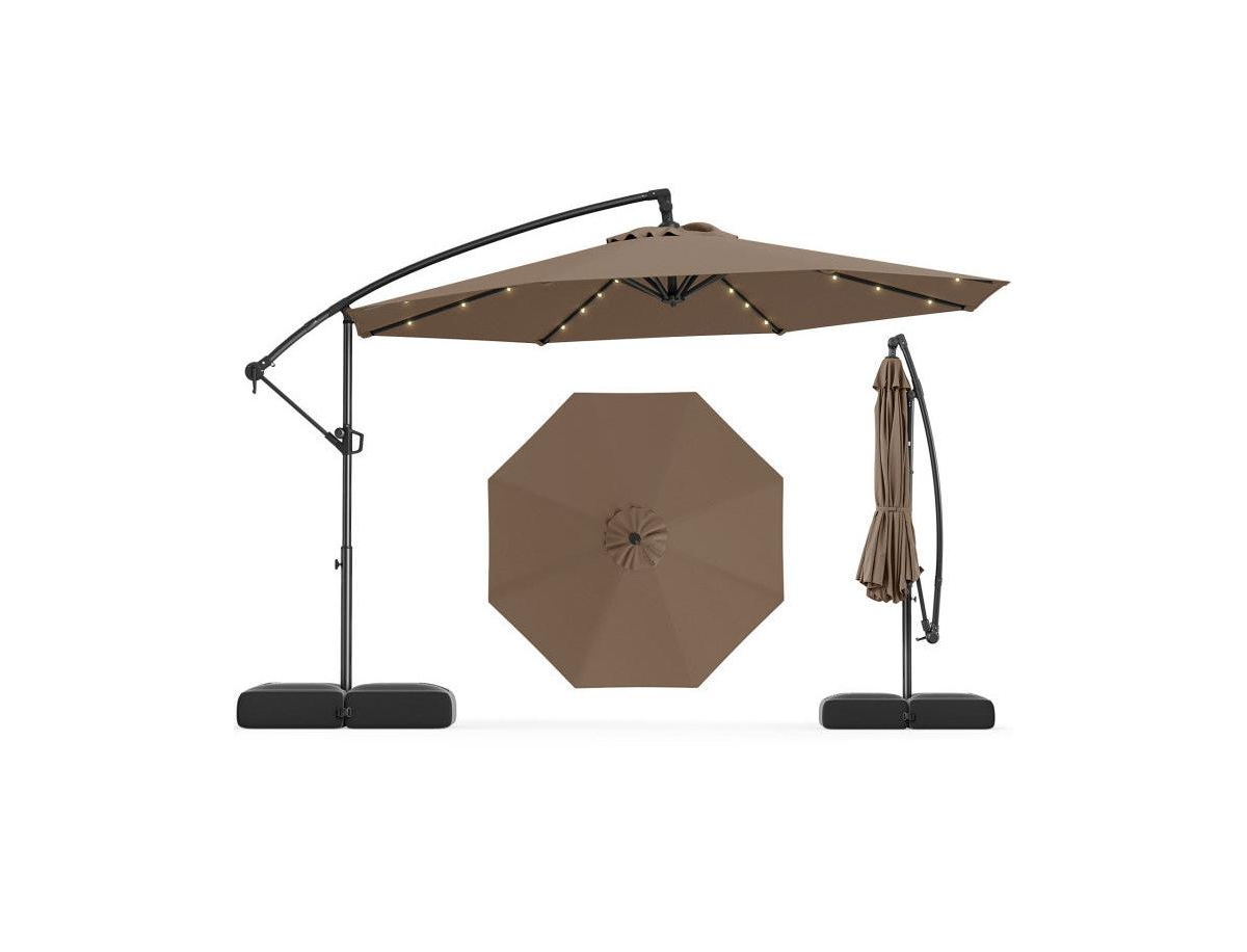Click here for Lucky One 10 ft Solar Offset Patio Umbrella with B... prices