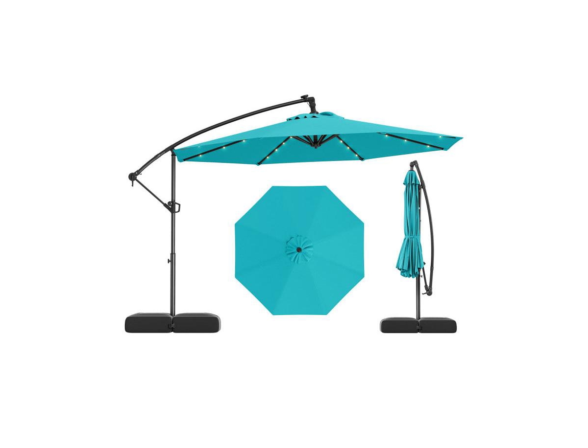 Click here for Lucky One 10 ft Solar Offset Patio Umbrella with B... prices