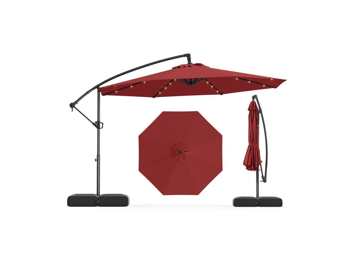 Click here for Lucky One 10 ft Solar Offset Patio Umbrella with B... prices