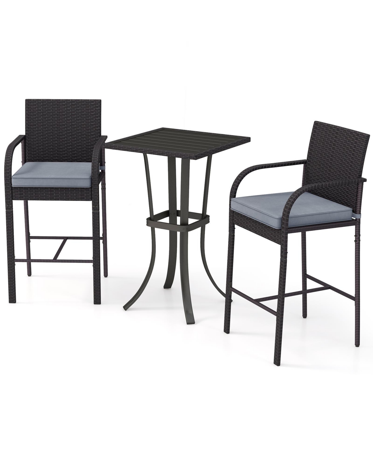 Click here for Gouun 3-Piece Patio Pe Rattan Bar Height Chairs an... prices